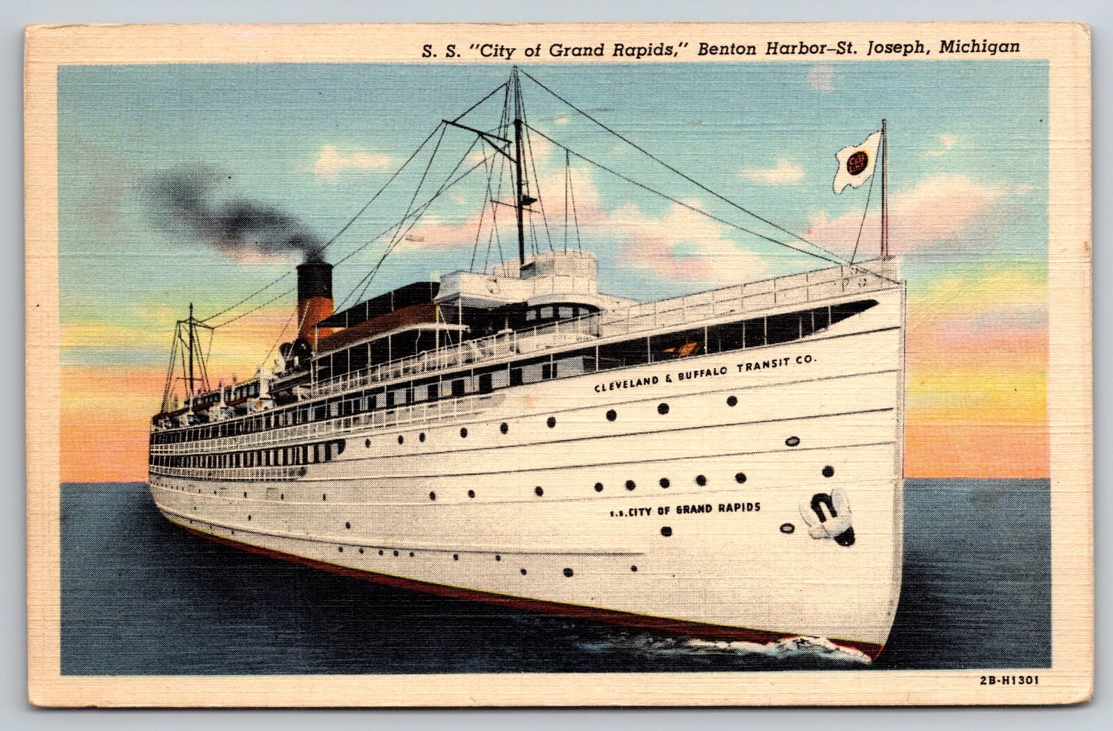 St Joseph MI- Michigan, SS City Of Grand Rapids, Vintage Postcard ...