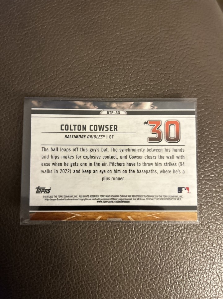 2023 Bowman Chrome Colton Cowser Bowman Scouts Top 100 Insert #BTP-30 ...