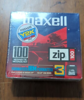 Maxell Zip 100 Disk 100MB DOS Formatted For Zip Drive sealed 3 Pack | eBay
