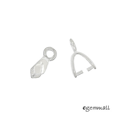 6 Sterling Silver Small Pinch Clip Bail Pendant Clasps Connector #99432 ...