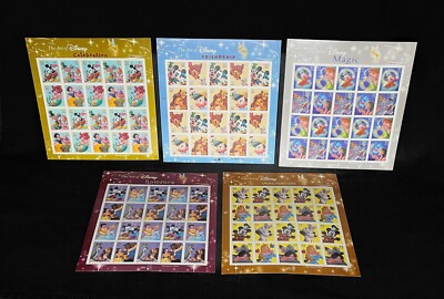The Art of Disney USPS Stamps Full Set of 5 Dif MINT Sheets Retail ...