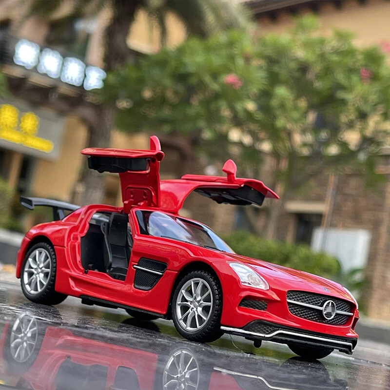 NEW 1:32 Mercedes Benz SLS Diecast Car Model Simulation Sound & Light ...
