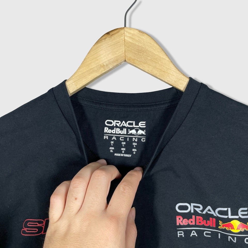 Oracle Red Bull Racing Sergio Perez Graphic T Shirt Mens L Black F1 #11 ...