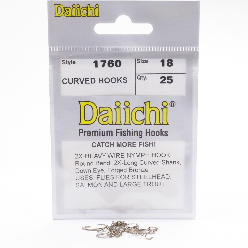 Daiichi 1760 Nymph Hooks - 25 Pack - All Sizes - Free Shipping Options ...