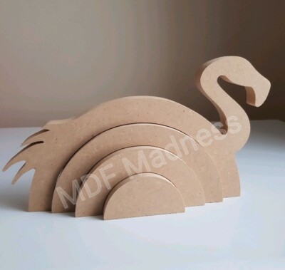 MDF CRAFT SHAPE. WOODEN RAINBOW FLAMINGO STACKER. | eBay UK