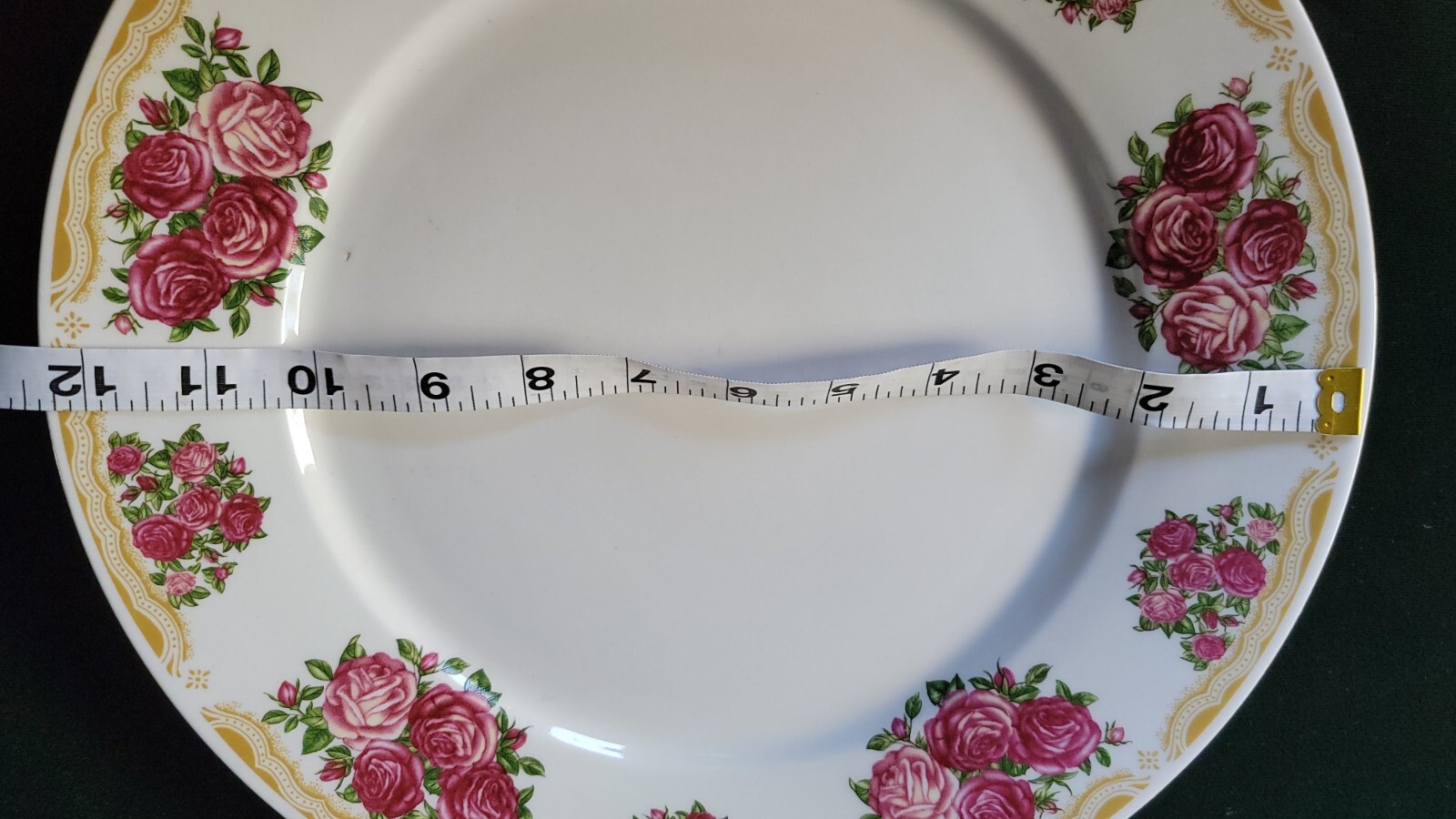 Platter 12” Round Farberware Sydney Roses Chop or Charger China Red ...
