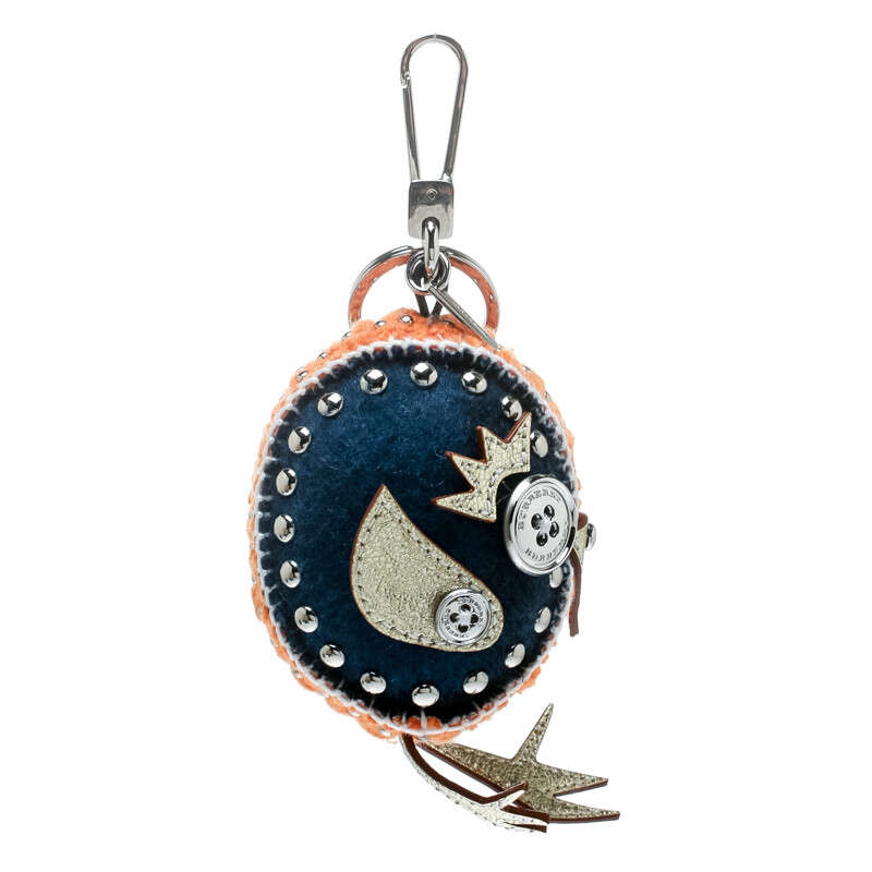 $395 Burberry Derek The Bird Studded Cashmere Bag Charm Stuffed Animal ...