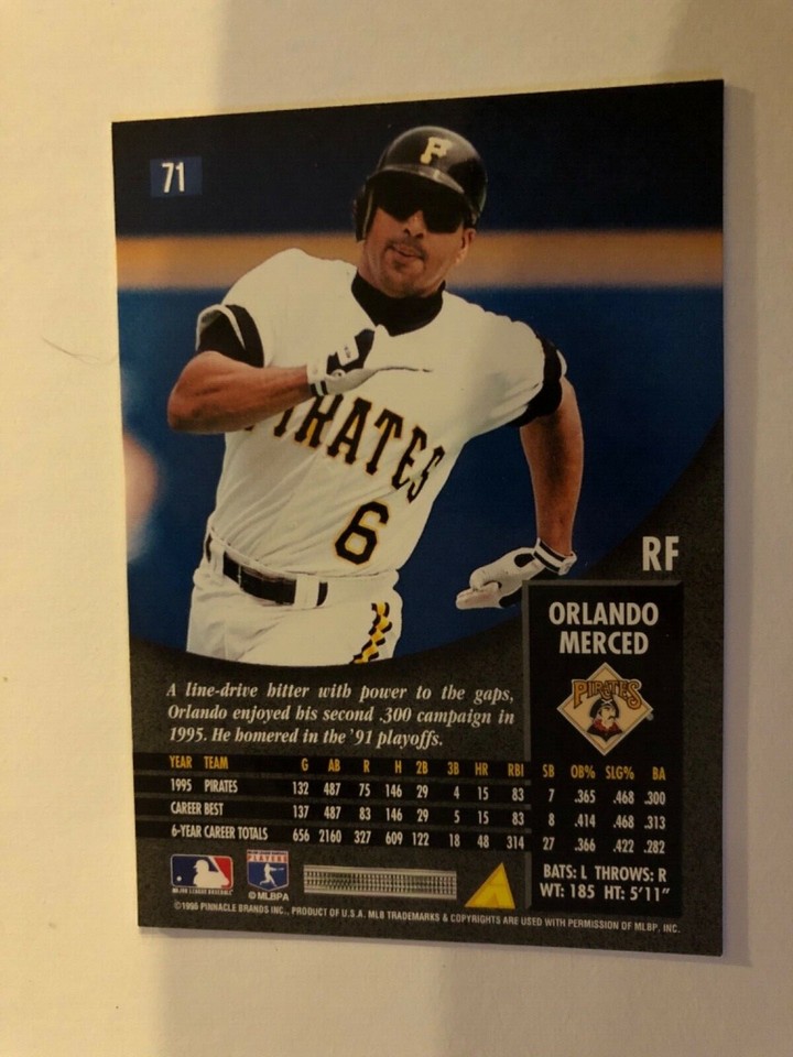 1996 Pinnacle #71 Pirates Orlando Merced Baseball Card | eBay