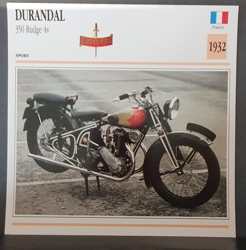 Carte moto DURANDAL 350 RUDGE 4V Atlas motorbike | eBay