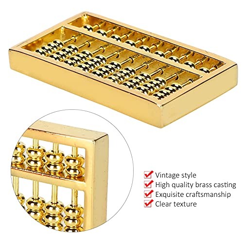 Ladieshow Mini Brass Abacus Mini Copper Abacus 9 Gears Chinese Math ...