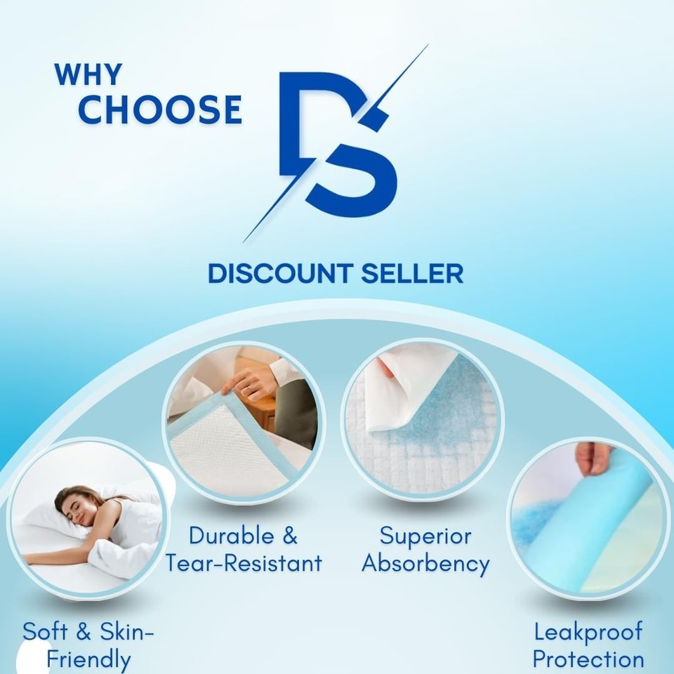 25/50/100 Adults Disposable Incontinence Bed Pads Mats Sheet Mattress ...
