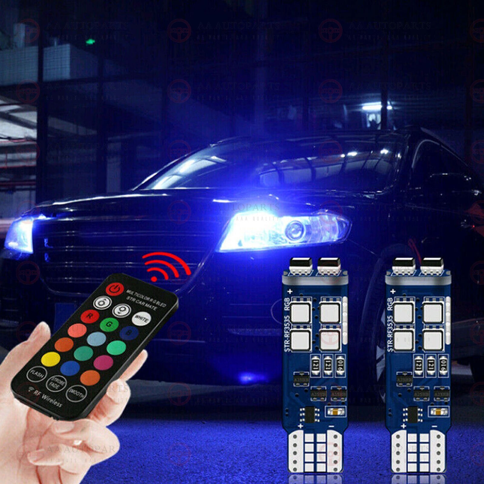 LED RGB Multi-Colour Parker Wedge Bulb Globes 2PCS Ford Falcon BA BF FG ...