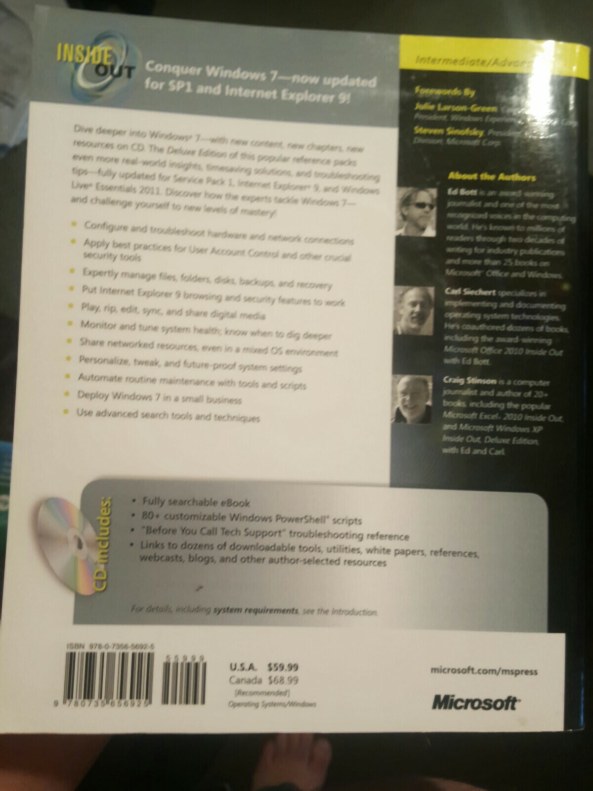 Inside Out: Windows® 7 Inside Out by Carl Siechert, Craig Stinson ...