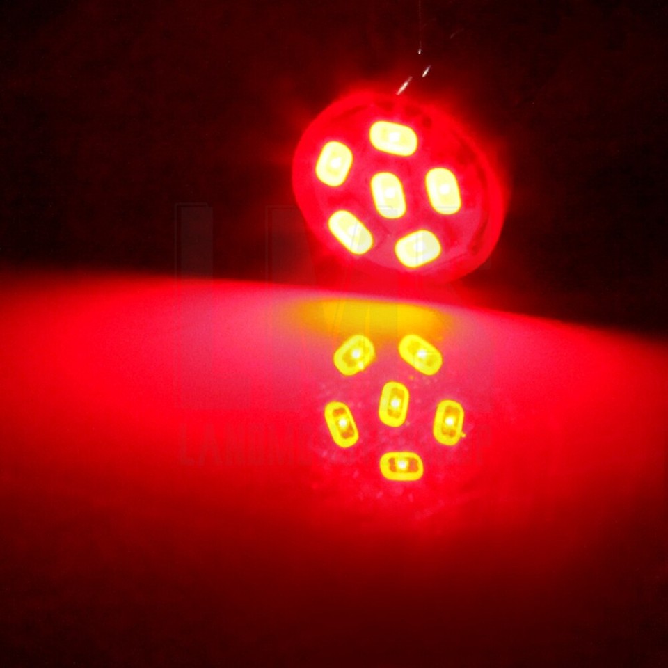6x Red T10 6 LED Bulb Instrument Panel Cluster Dashboard Lights w ...
