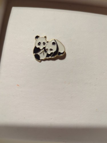 Vintage CWCA Panda Bears Enamel Lapel Pin Latch Back Gold Toned Small ...
