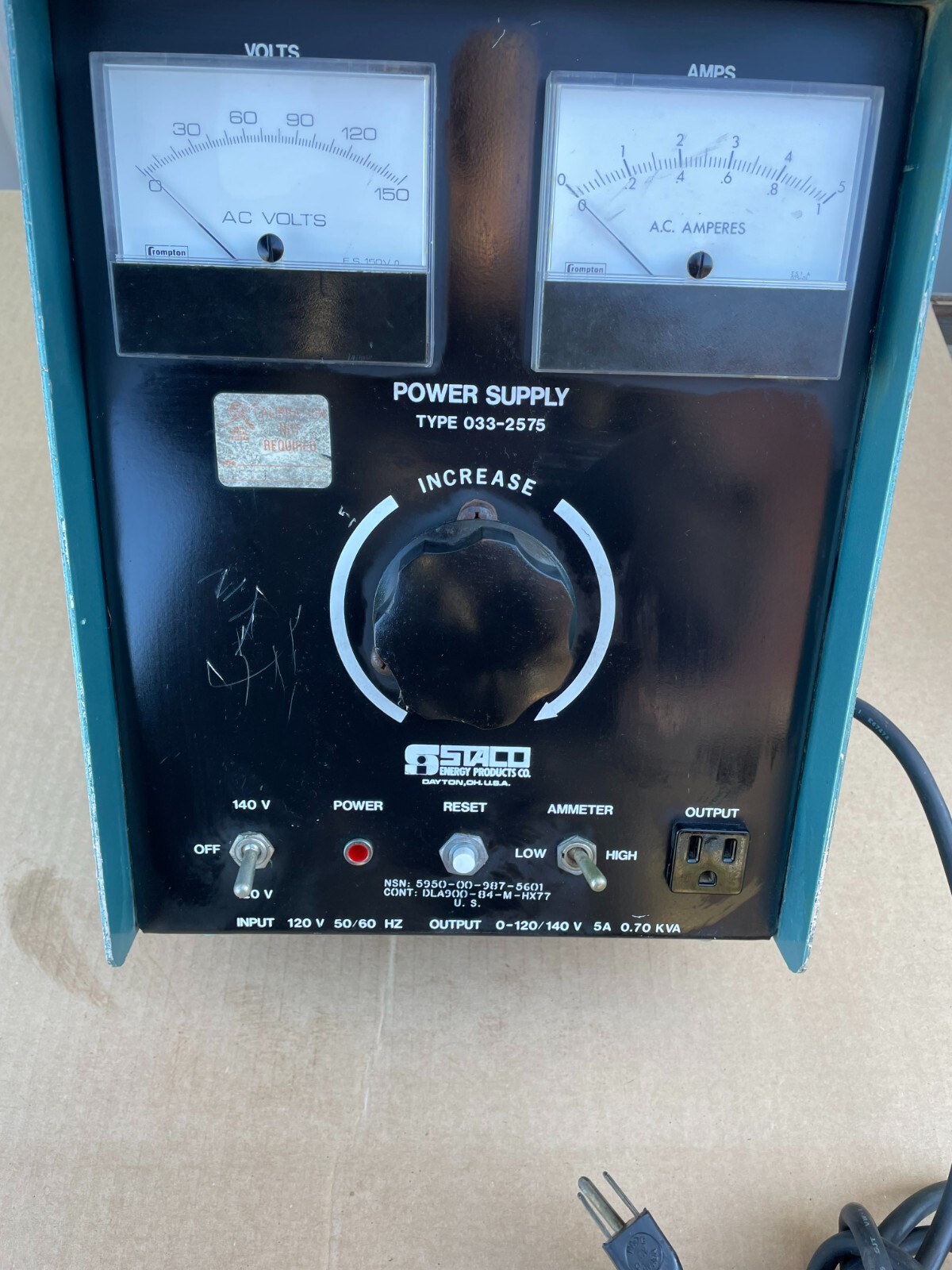 STACO 033-2575 DUAL METERED BENCH VARIAC POWER TRANSFORMER | eBay