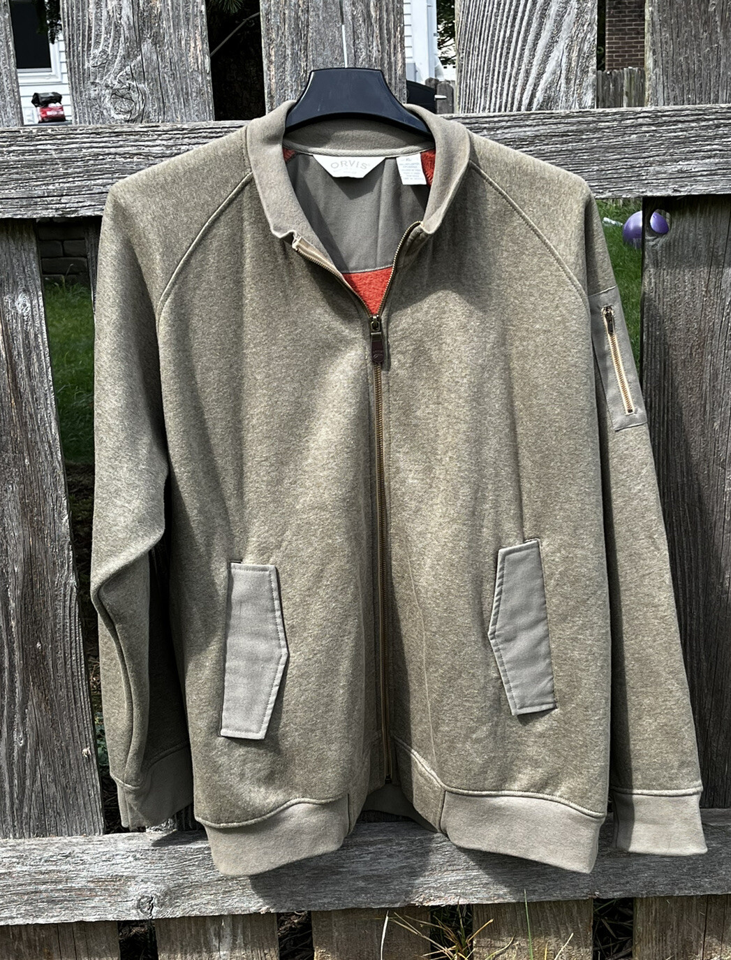 - Orvis Men's XL Bomber Jacket Greenish Brown & Orange Lining | eBay