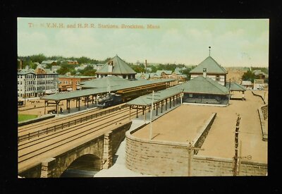 1900s The N.Y.N.H. & H. Railroad Stations Depot Steam Engine Train ...