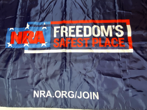 NRA Flag FREEDOM'S SAFEST PLACE Nylon 3 ft x 5 ft Grommets Red White ...