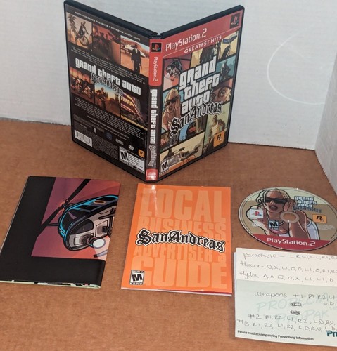 Grand Theft Auto San Andreas PS2 PlayStation 2 PAL Map & Manual Fast ...