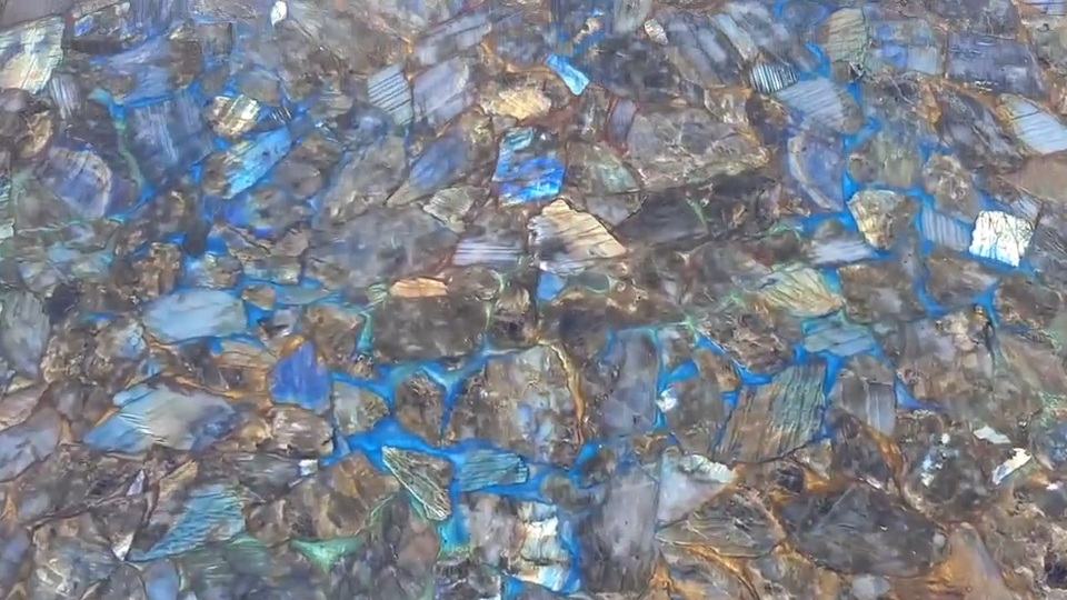 Labradorite Gemstone Counter Top Slab, labradorite shower tiles, Dining ...