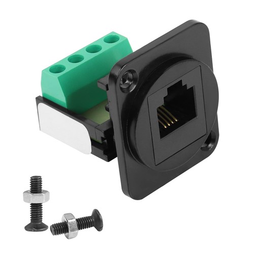 Rj11 Panel Mount 6p4c Cat3 Screw Terminal Solderless Adapter Dtype ...