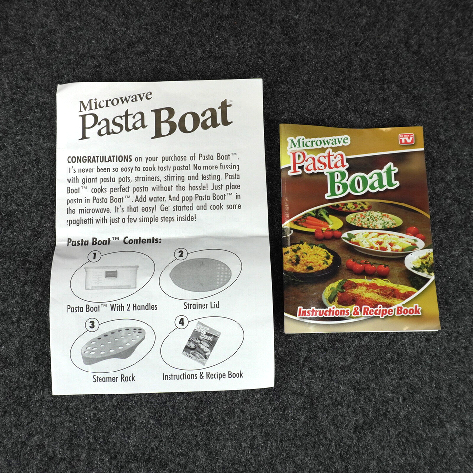 Microwave PASTA BOAT Perfect Pasta As Seen on TV Steamer Spaghetti ...