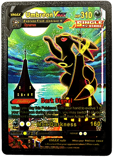 Pokémon Umbreon Vmax Black Foil Fan Art Texture Collector | eBay
