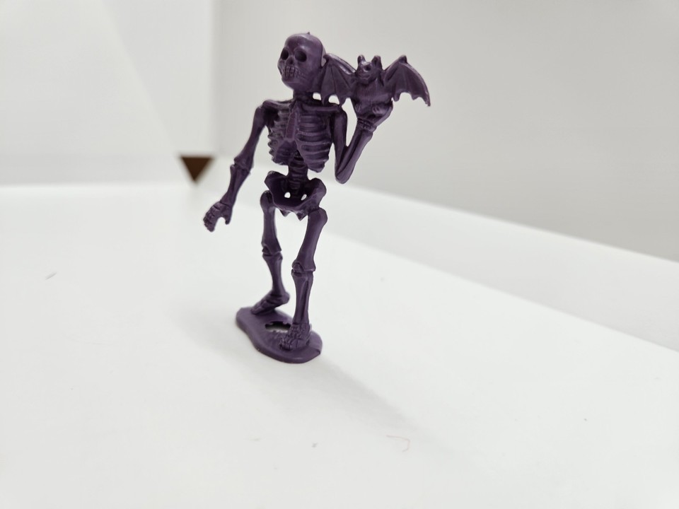 Vintage 1960s MPC Bony Tony Purple Skeleton Holding Bat Plastic Figure ...
