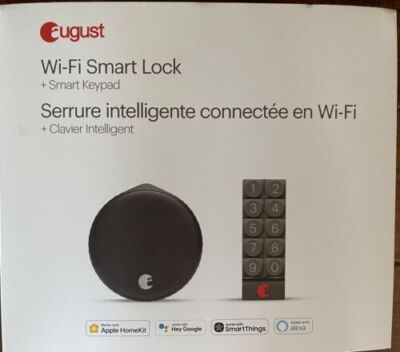 August Wi-Fi Smart Lock With Smart Keypad/Padlock Matte Black | eBay