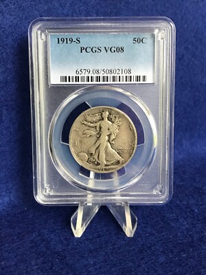 1919-S Walking Liberty Half Dollar 50c *PCGS VG8 Very Good* Tougher ...