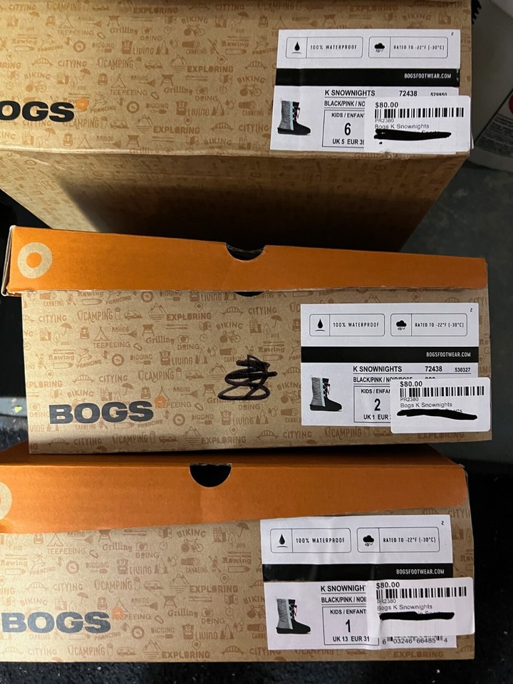 $80 BOGS Kids Snownights Waterproof Winter Boots NIB Size 1,2,6 ...