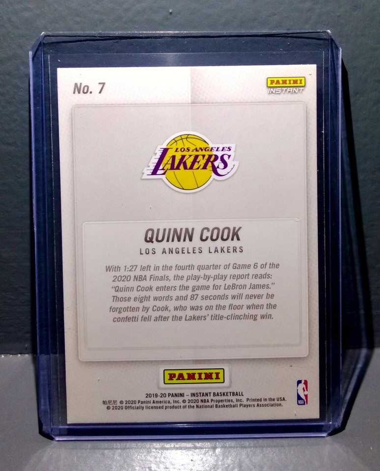 Quinn Cook 2020 Panini LA Lakers NBA Champions #7 Basketball Card | eBay