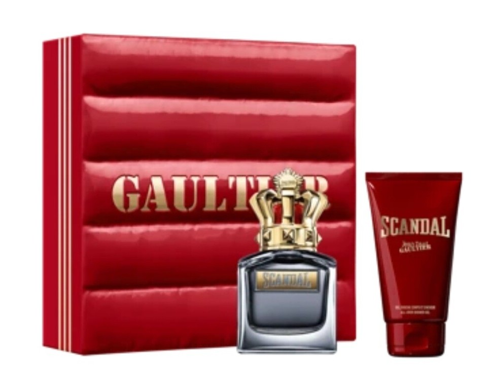 Jean Paul Gaultier Elixir Scandal gift set 50 75ml EDT Shower Gel Mini ...
