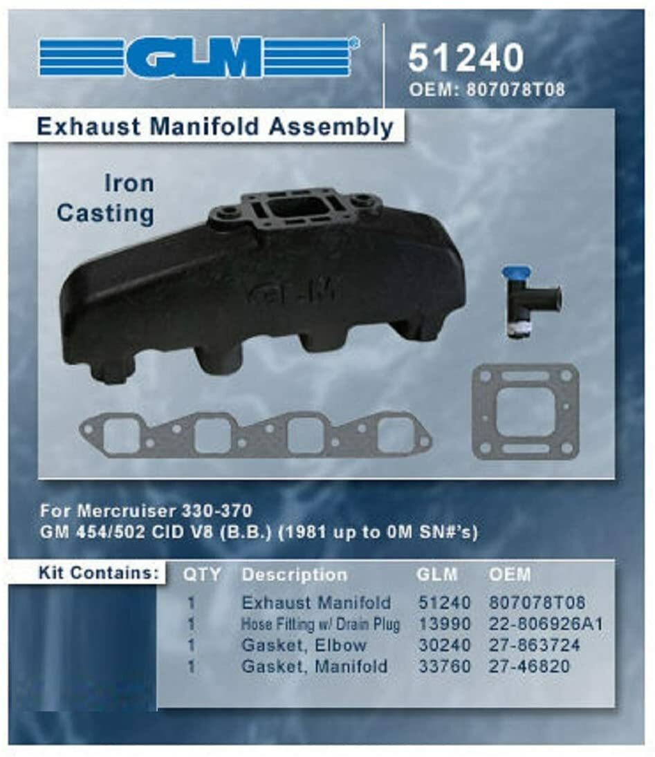 454 7.4 8.2 502 Exhaust Manifold package riser elbow big block ...