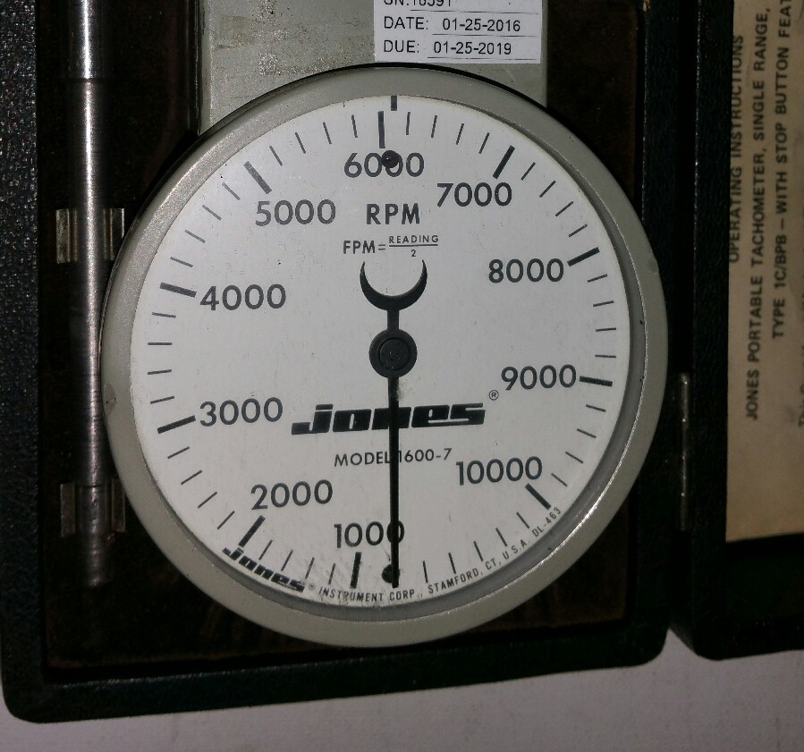 Jones Single Range Hand Tachometer Model 1600-7 with Accessories | eBay