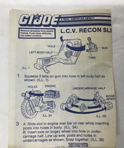 Hasbro 1986 GI Joe L.C.V. Recon Sled Original Instructions | eBay