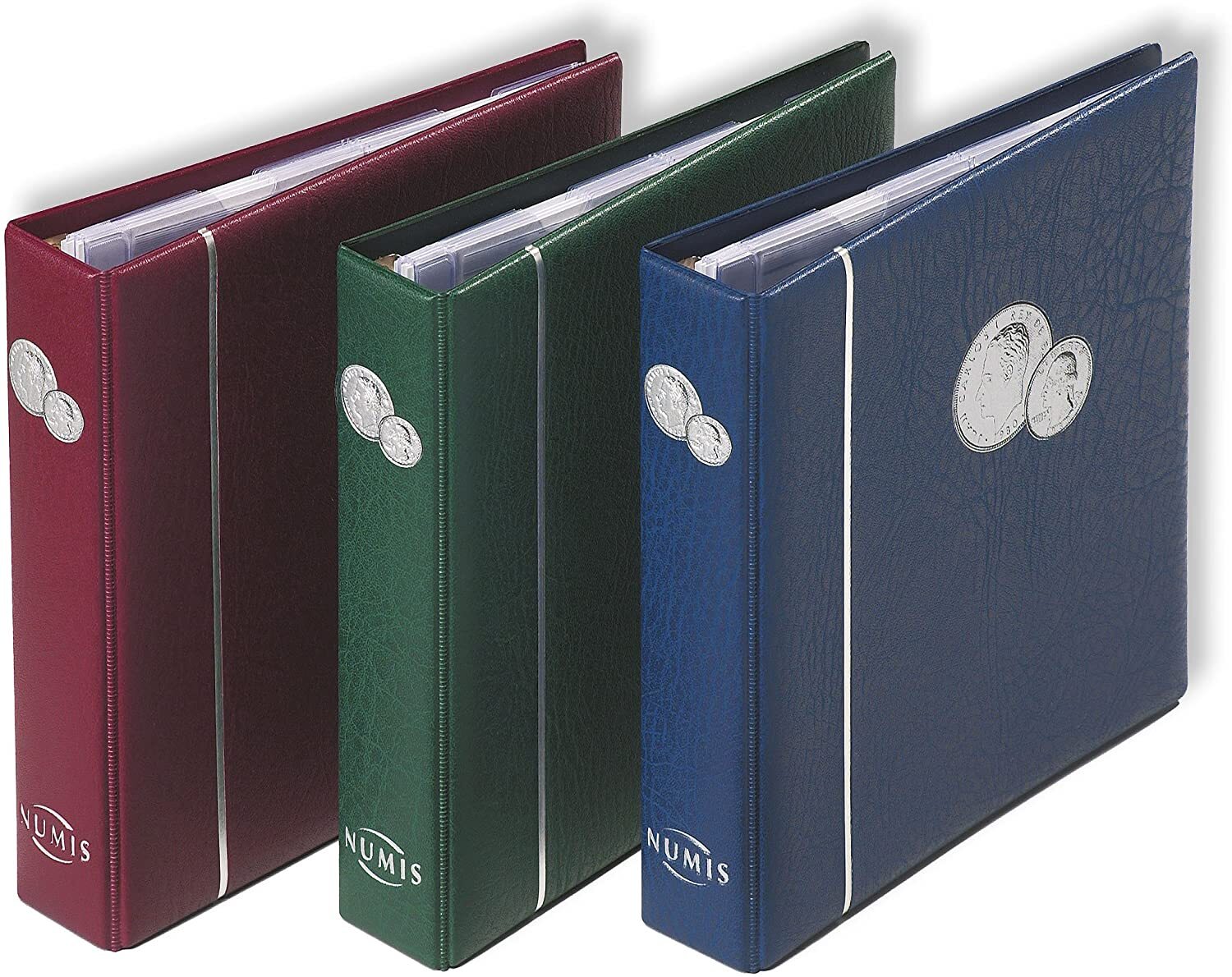 Coin Album NUMIS Deluxe Padded 4 Ring Binder and 5 Mixed Pages | eBay