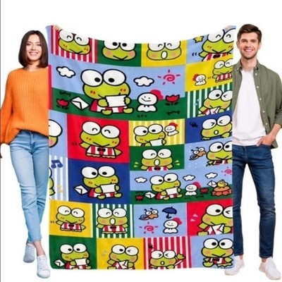Sanrio Keroppi multi-portrait grid fleece throw blanket. 40x50 | eBay