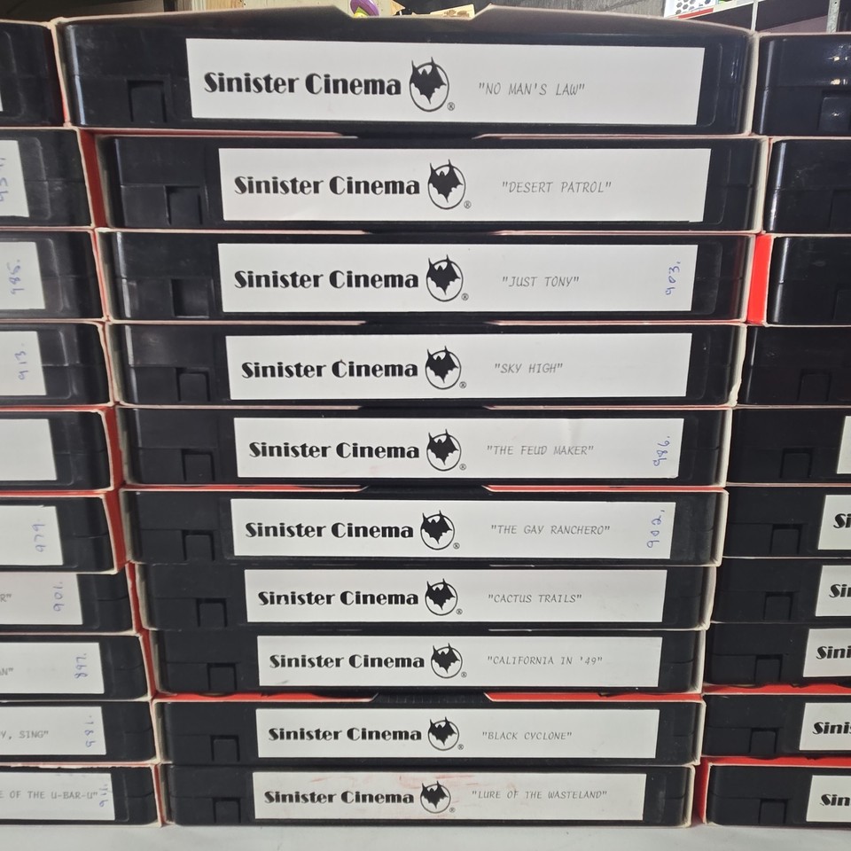46 VHS tapes by Sinister Cinema, horror, mystery, western or Rare Huge ...