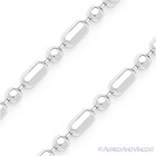 Italy 925 Sterling Silver w/ Rhodium Ball & Bar Bead Link Italian Chain ...