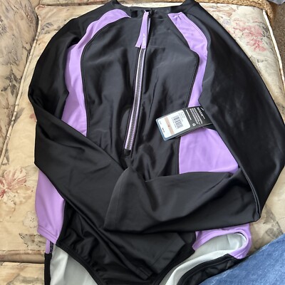 Speedo Women's Swimsuit One Piece Zip Front Long S - Size 12 | eBay