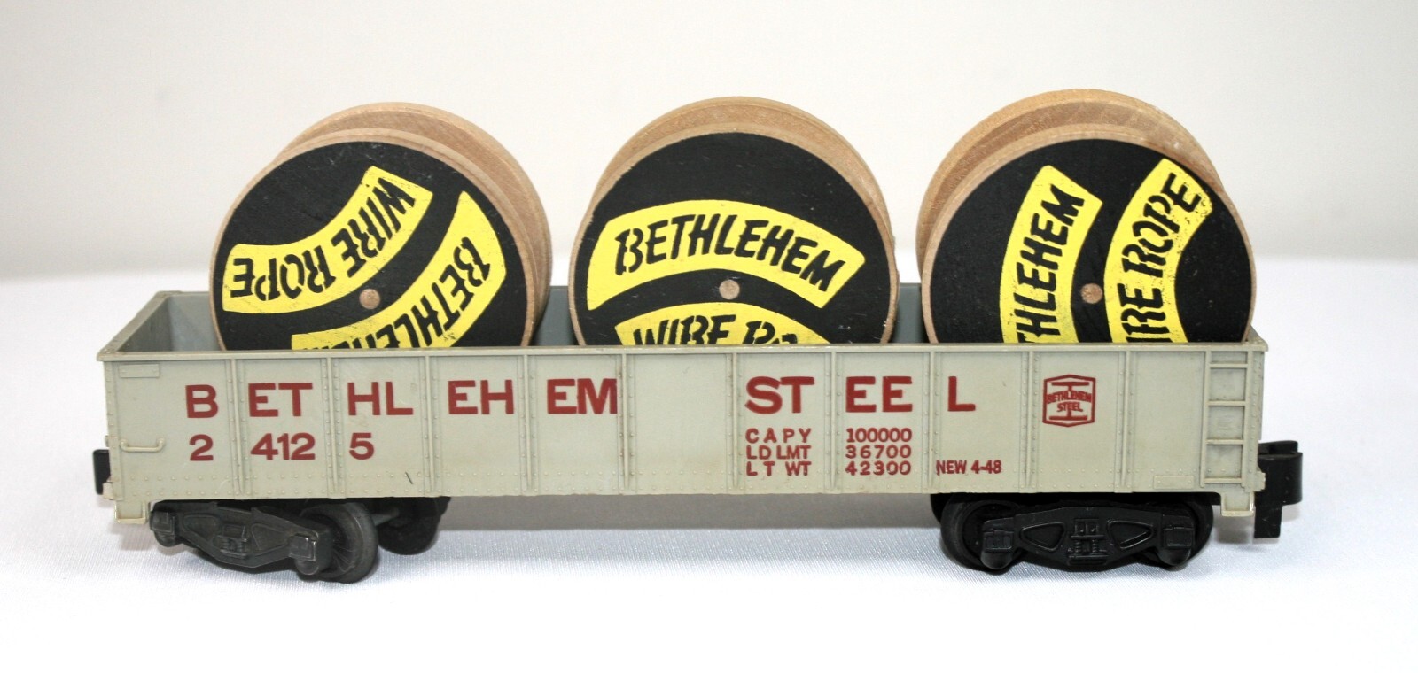 American Flyer Bethlehem Steel Gondola 24125 w/ (3) Custom Wire Rope ...