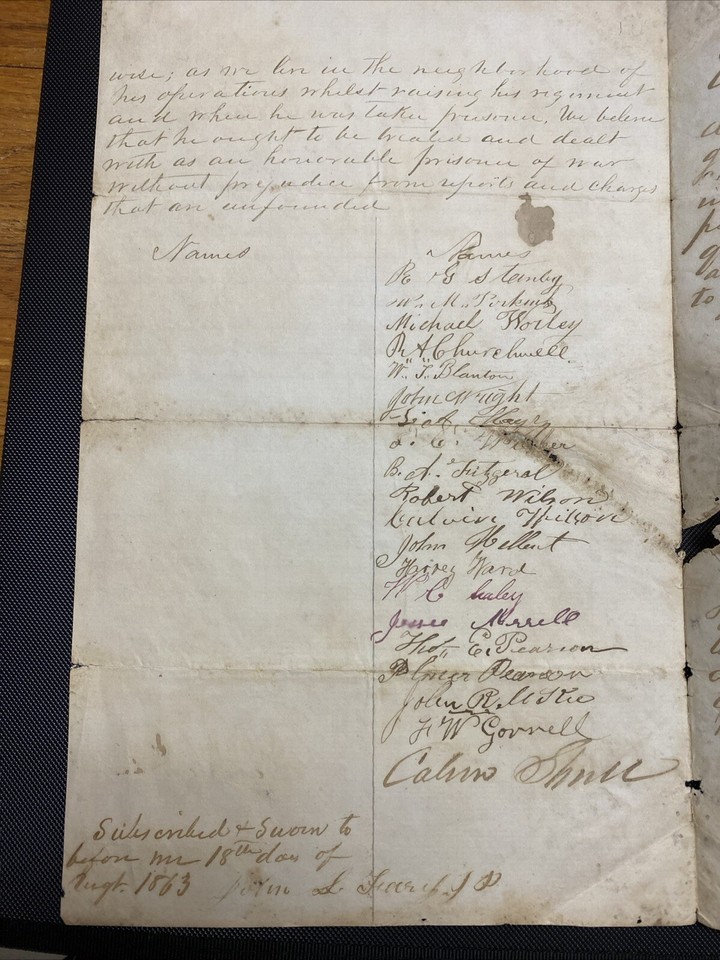 Civil War Confederate 4th AL Cavalry Document 1863 Roddey Men Defend ...