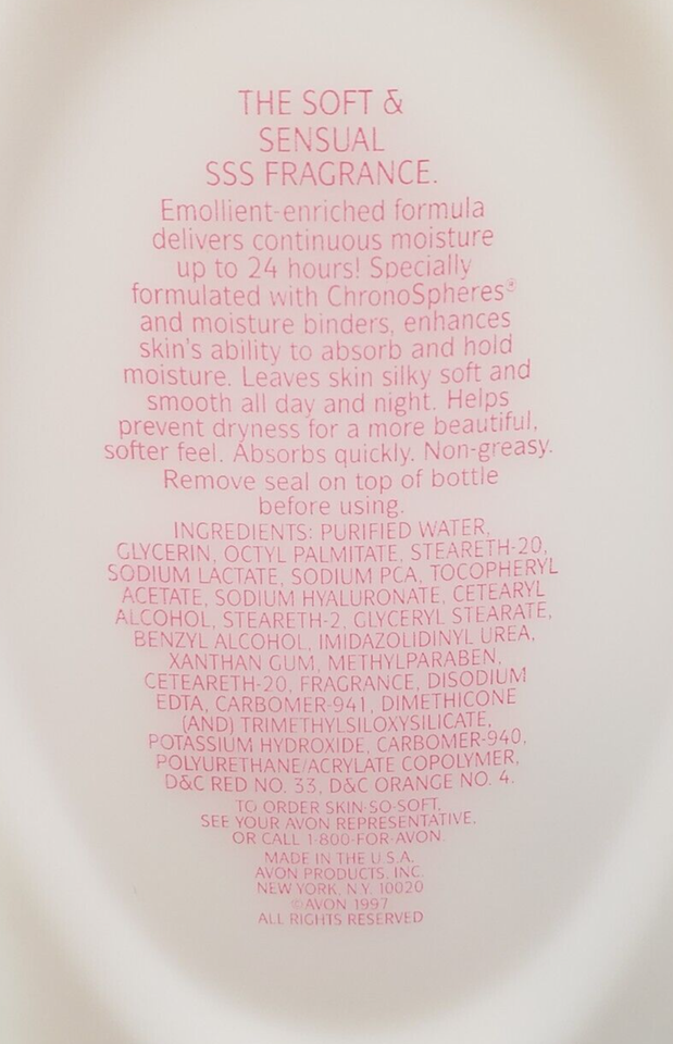 AVON 1997 SKIN SO SOFT Body Lotion Shower Shave Body Wash VTG Soft ...