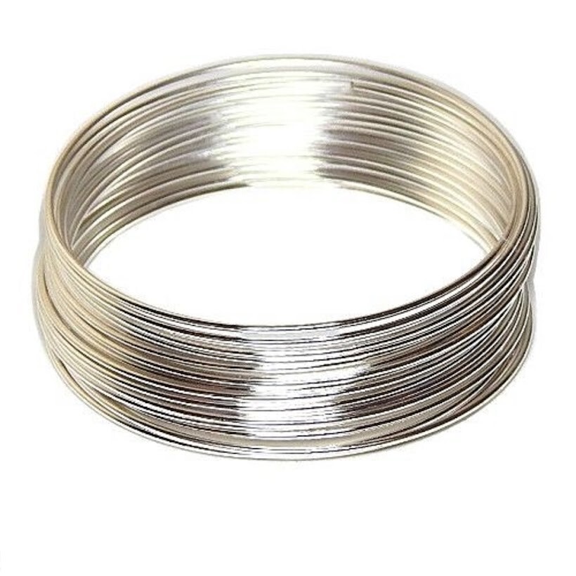 MEMORY WIRE 18g HEAVY DUTY 1mm choose plating 2.25 BRACELET SIZE 12 ...