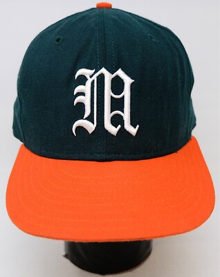 Rare Vintage NEW ERA Miami Hurricanes 5950 Pro Model Fitted Hat Cap 90s ...