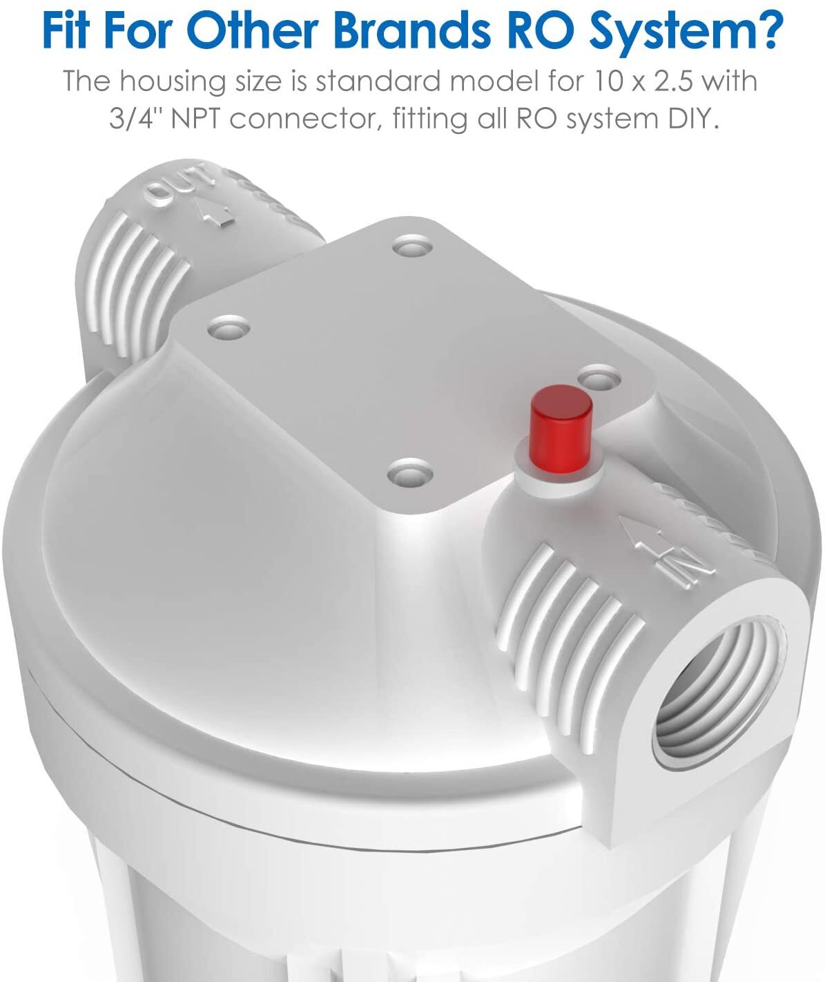 10 Inch Whole House Water Filter Housing Filtration System 10" x2.5" PP ...