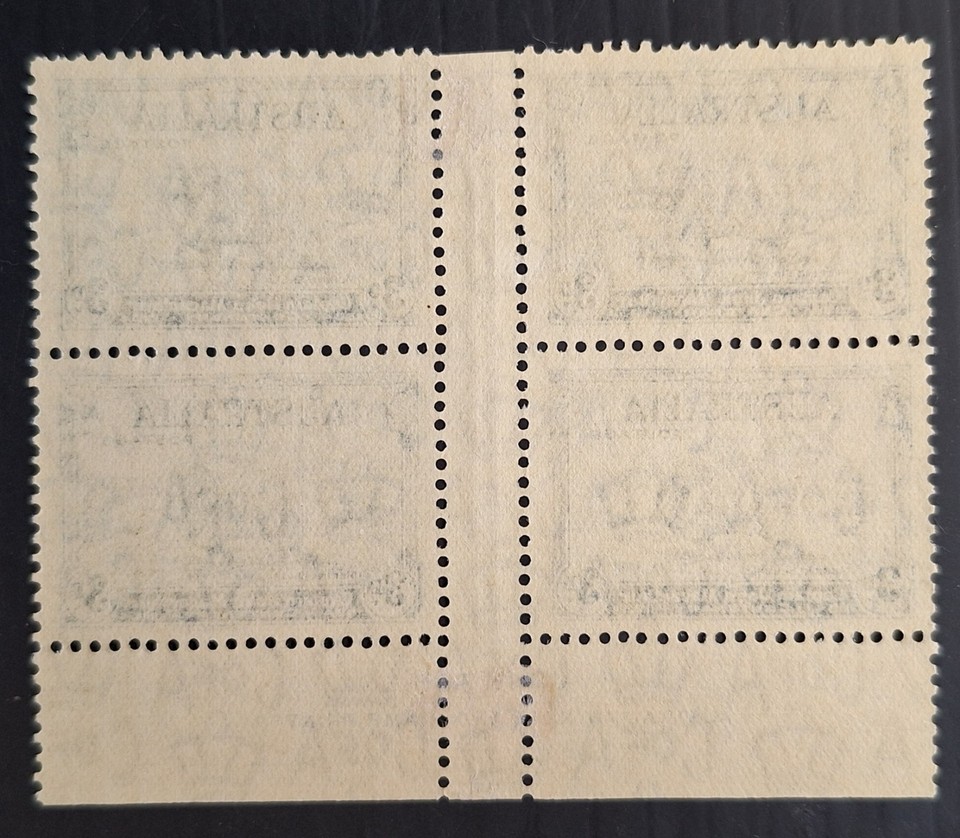1934 Australia Ash Imp Blk 4X3d Blue Macarthur Merino Sheep stamps Mint ...
