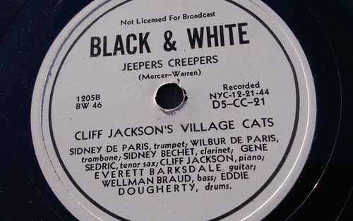 Cliff Jackson 78rpm Single 12-inch Black & White Records #46 Jeepers Creepers | eBay